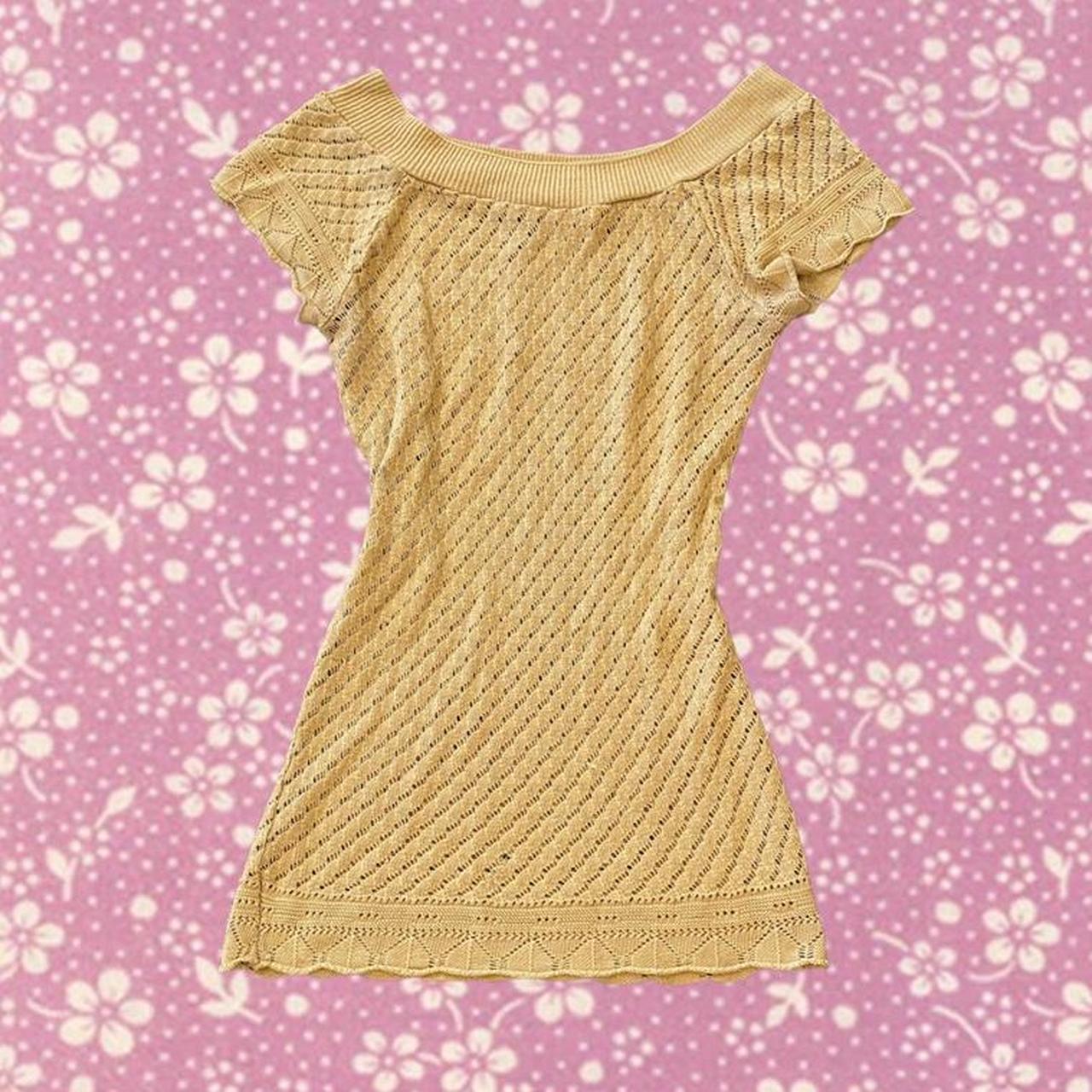 Y2k brown knit top! Off the shoulder wide neck cut... - Depop