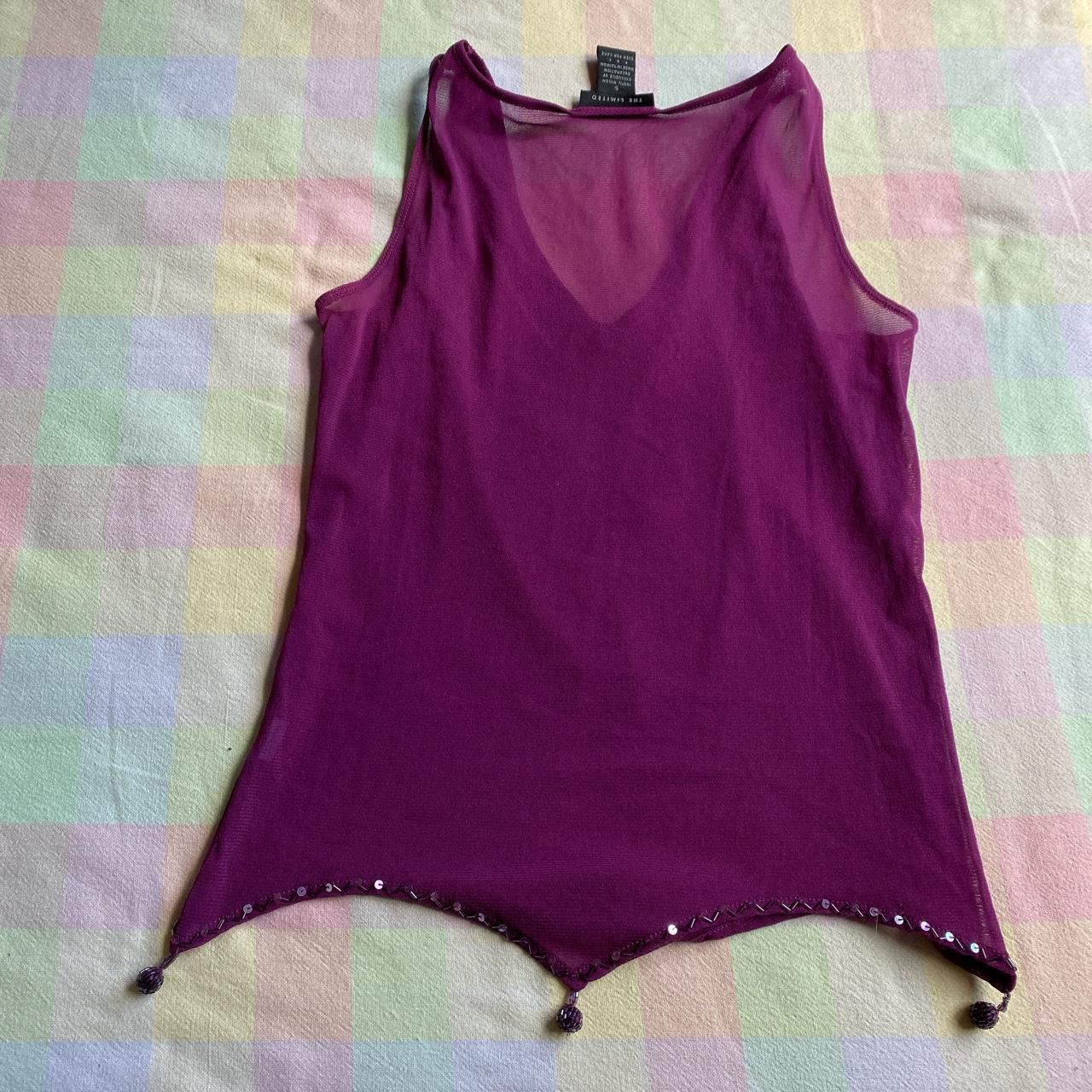 purple see through beaded mesh tank by the limited. ... - Depop