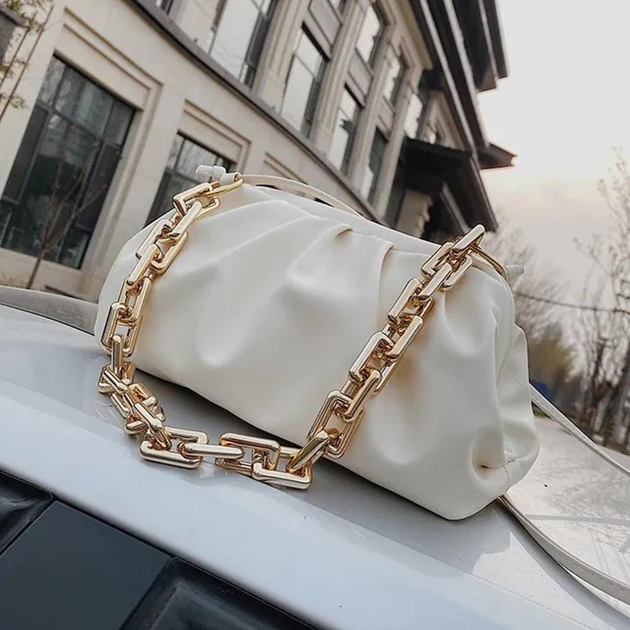 Stunning white shoulder bag with gold chain 🤍 Also... - Depop