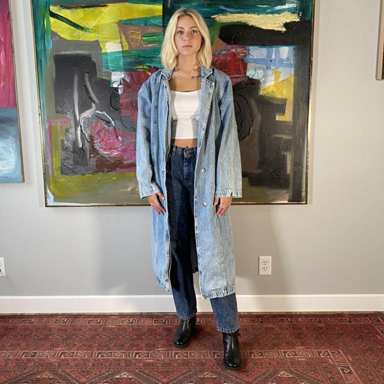 Long Light Wash Denim Duster Brand: Daniel Size:... - Depop