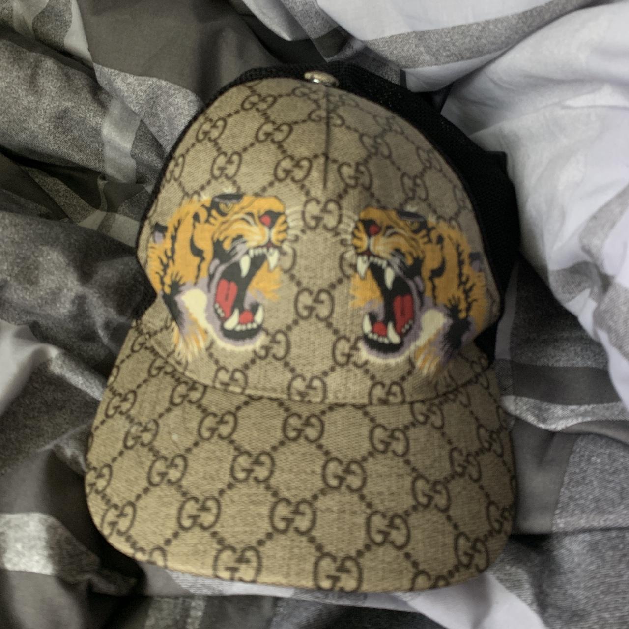 Gucci tiger cap 10/10 condition just slightly... - Depop