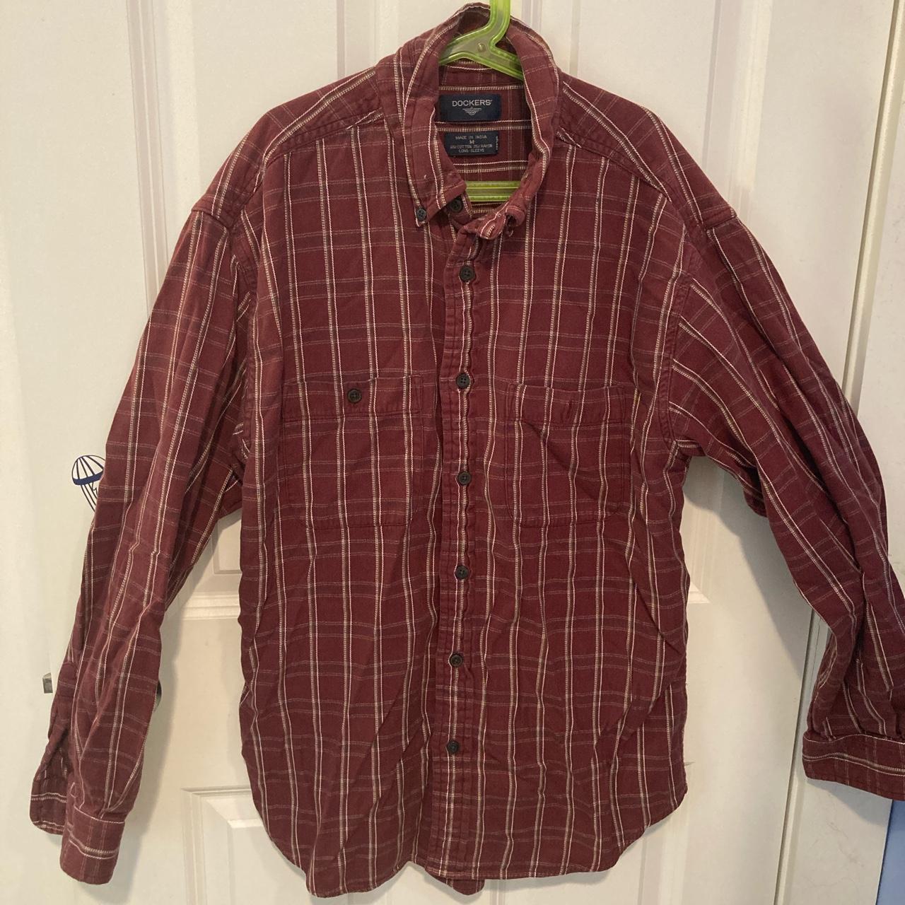 Maroon Dockers Flannel. Super warm and comfortable.... | Depop
