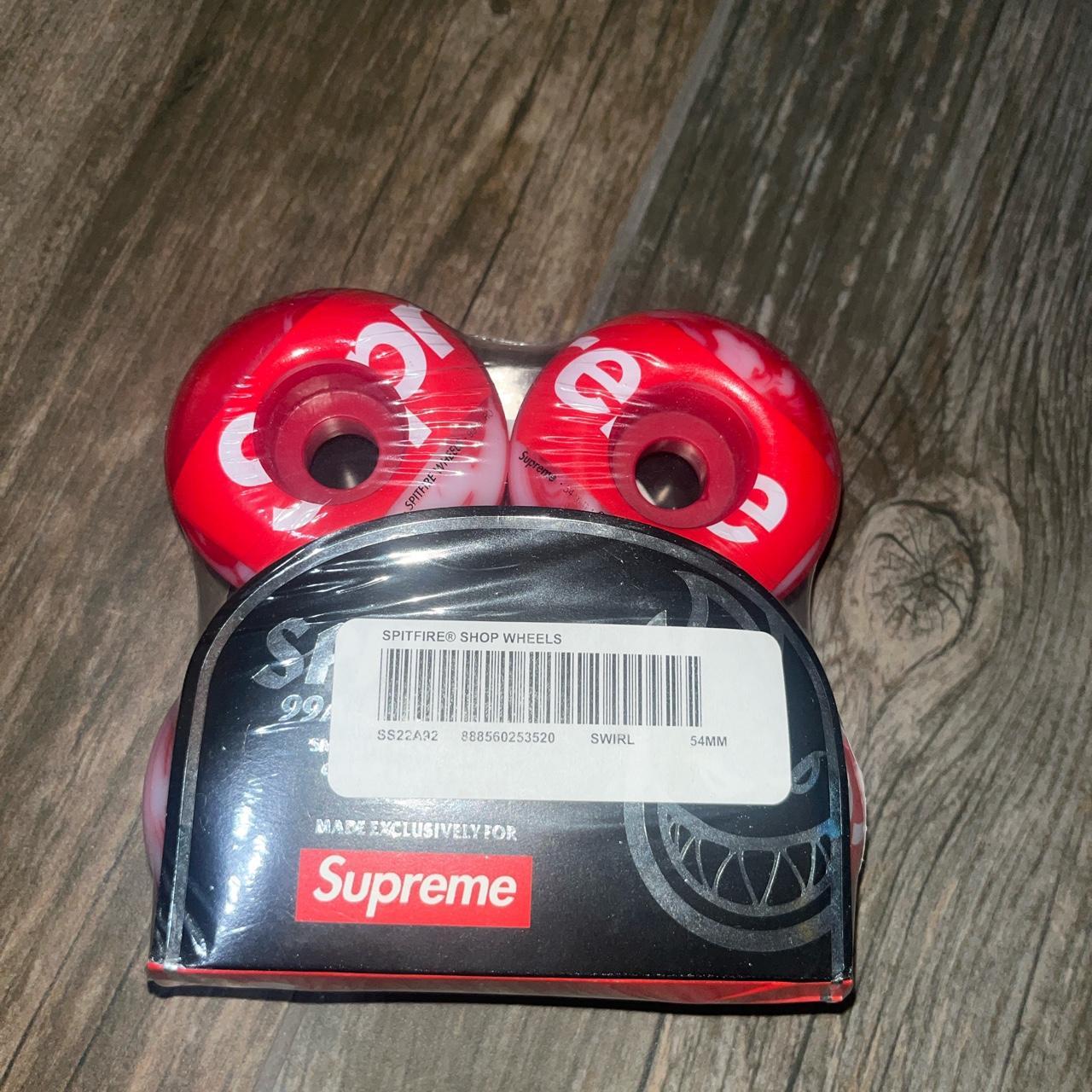 Supreme x spitfire shop logo wheels Size 54MM (Set... - Depop