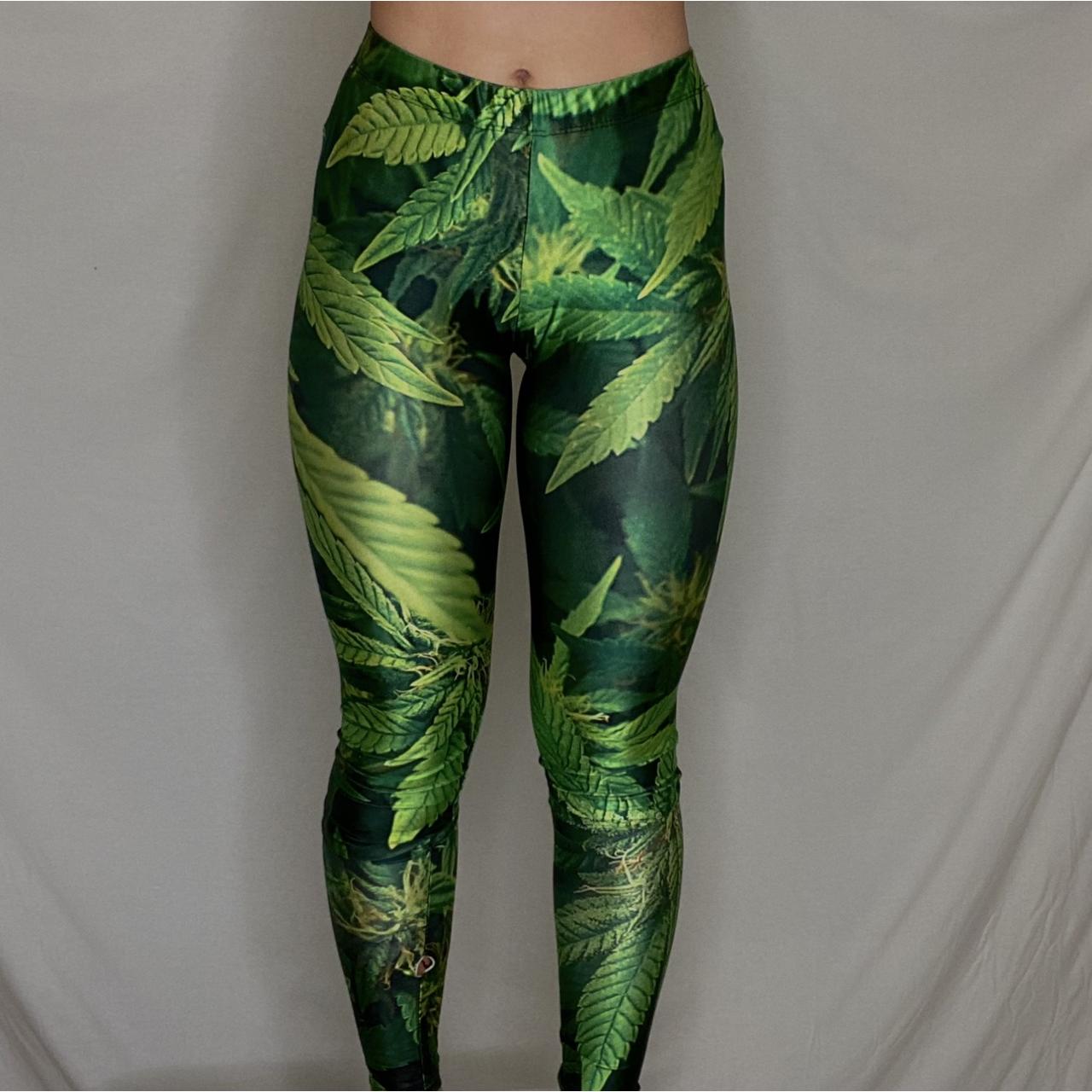 420 Weed pants/ leggings/ size s/ killstar - Depop