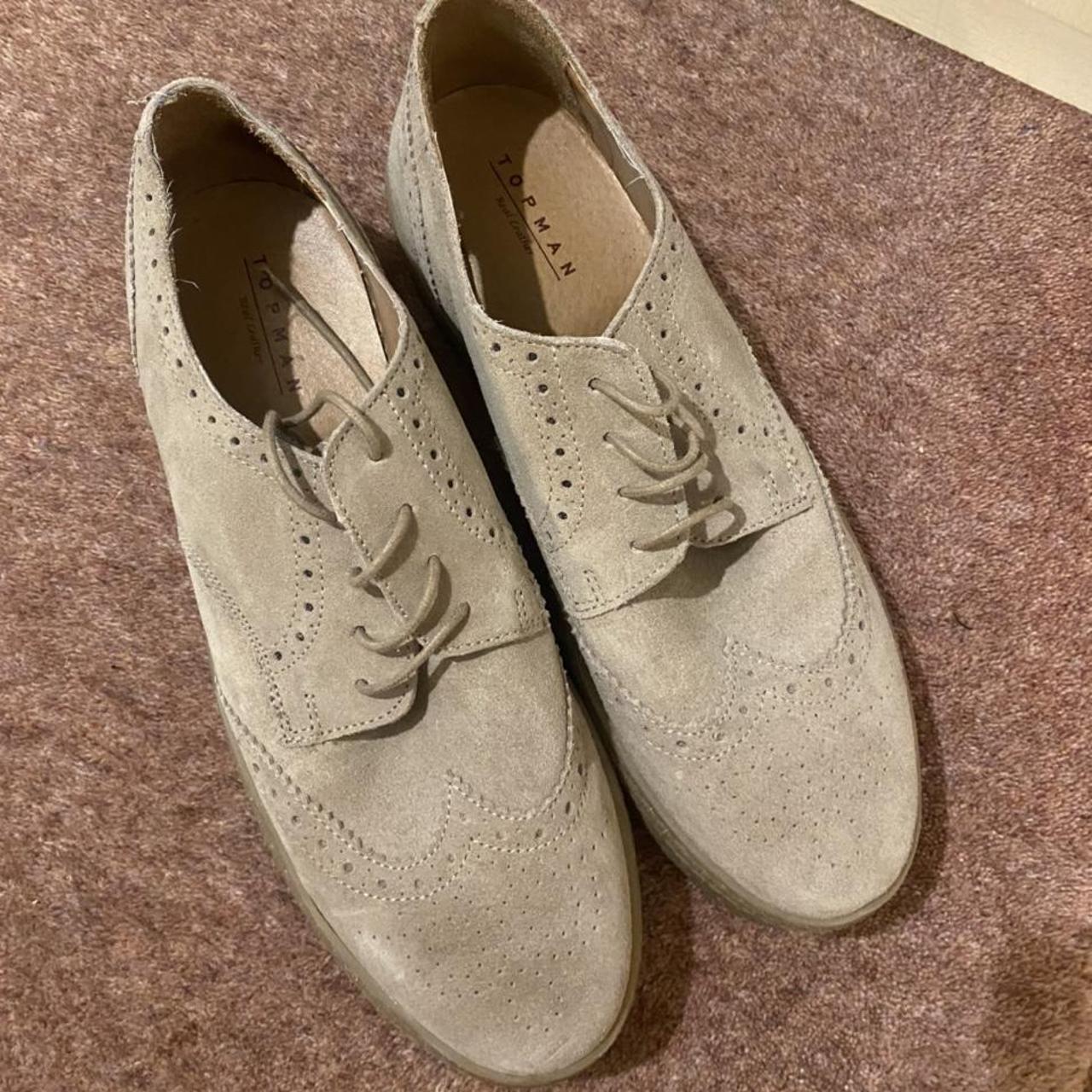 Topman Beige Suede Brogues - Size UK11 - Brand... - Depop