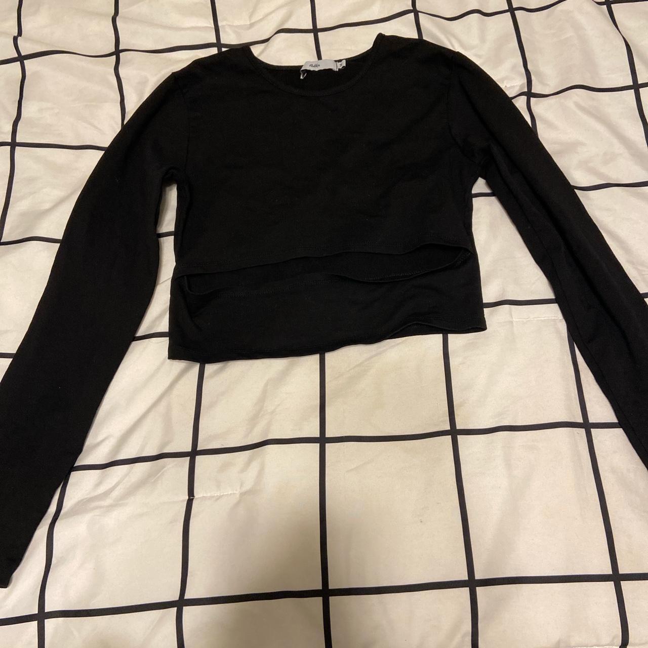 Adika Cutout Black Long Sleeve Top Can Be Dressed Depop