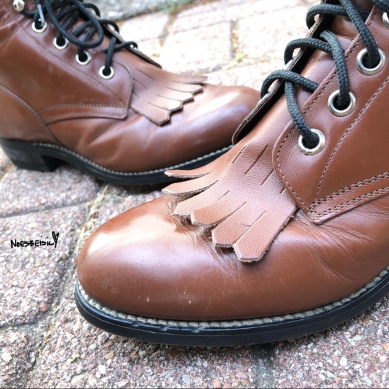 Vintage Justin Ropers Lace Up Leather Boots Justin... - Depop