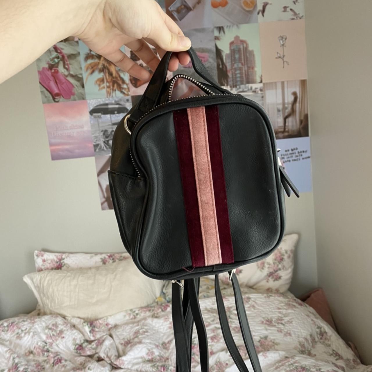 Mini backpack// the stripe reminds me of gucci//... | Depop