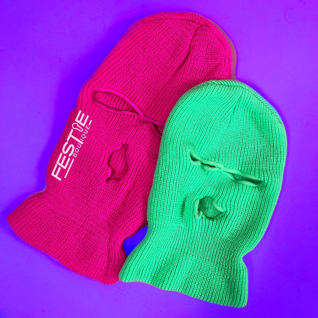 Neon green balaclava Bally festival fashion 📎🔪💣... - Depop