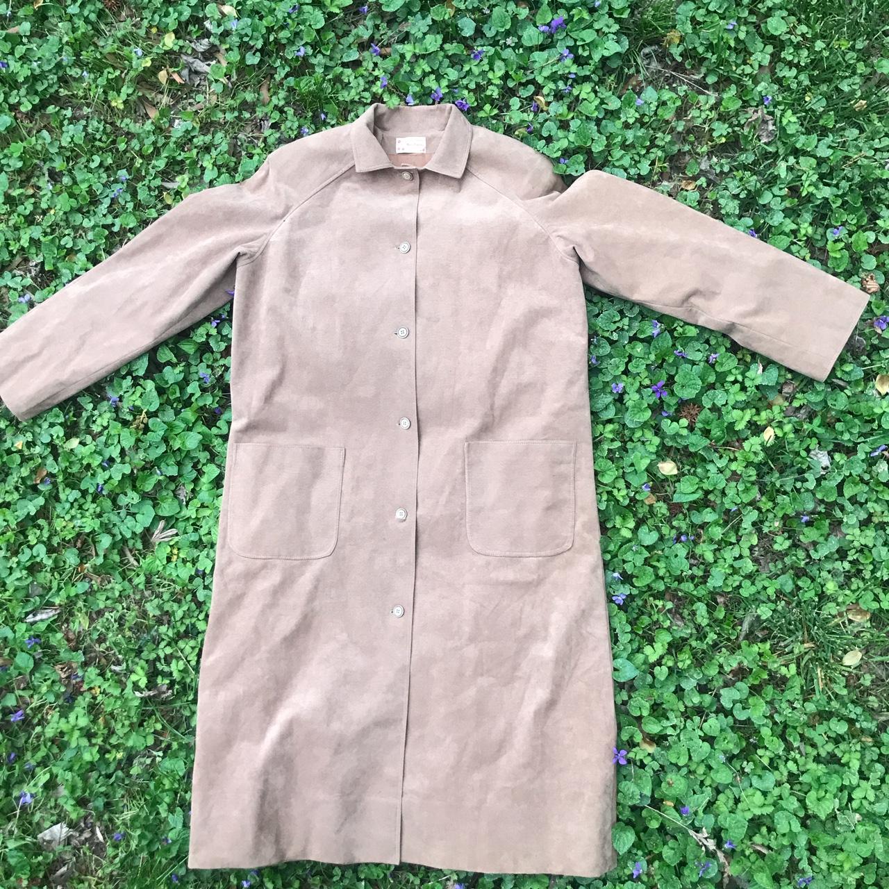 Long vintage suede pea coat very good for formal... - Depop