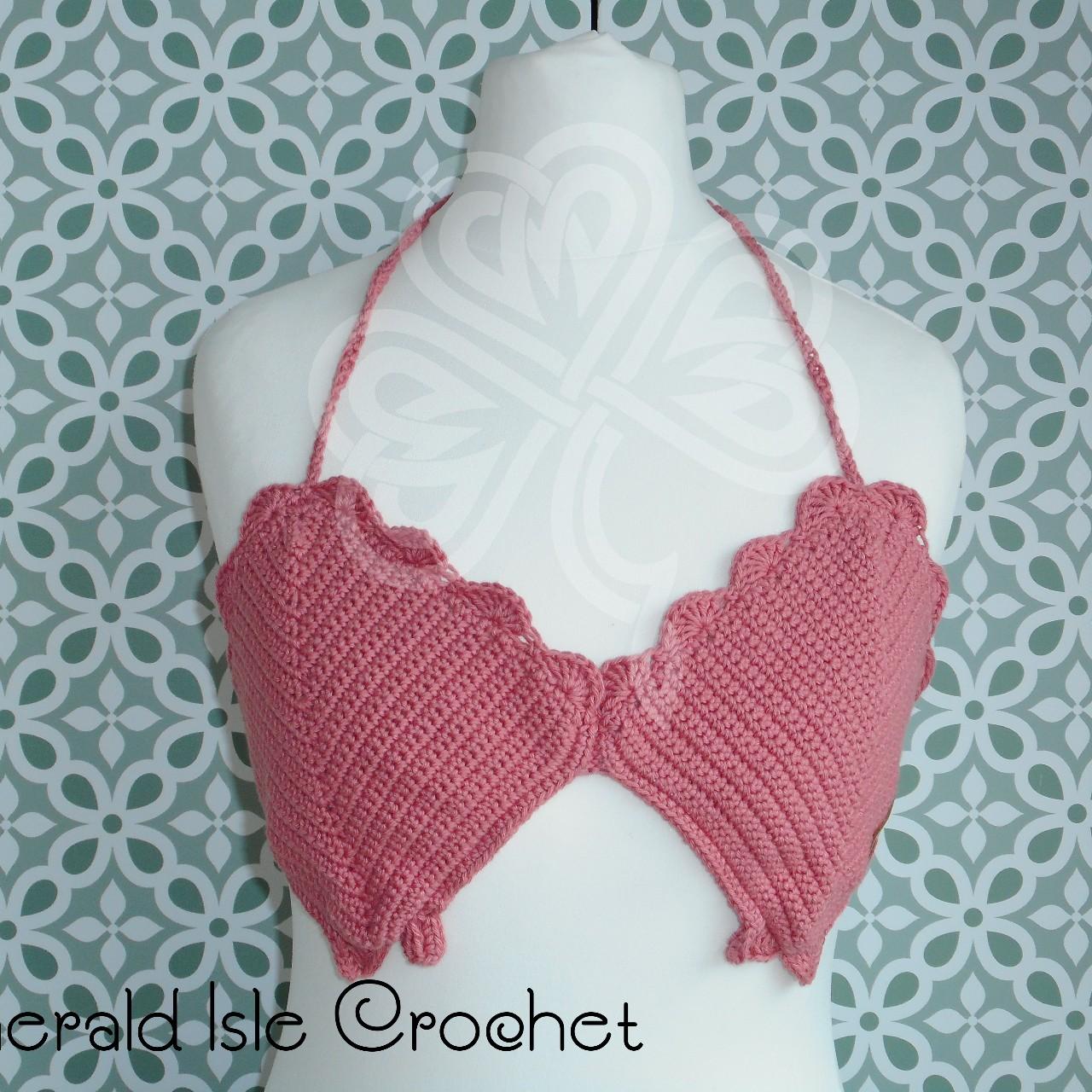 Beautiful handmade crochet shell bikini top with... - Depop