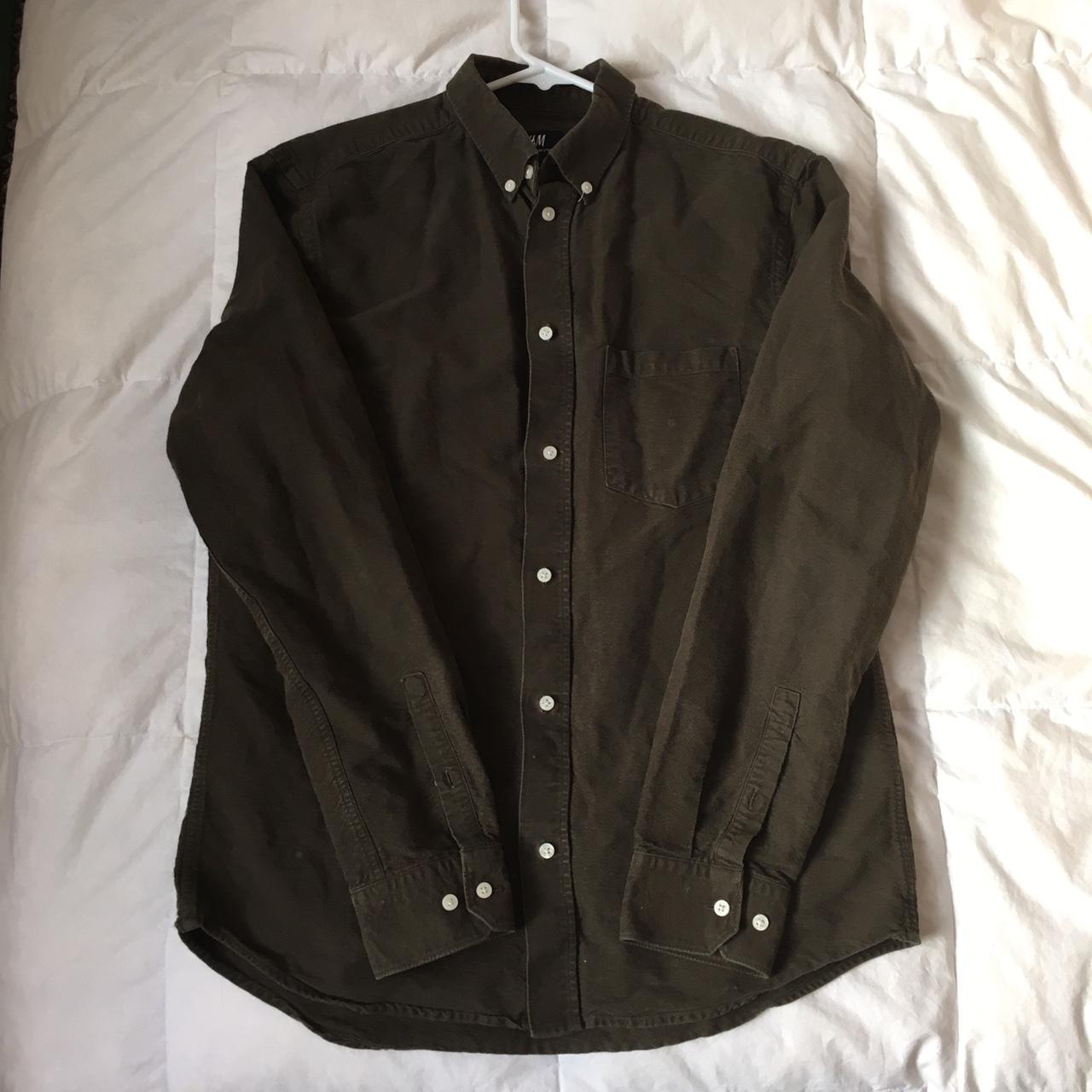 H&M Green Men’s Button Up Shirt #handm #h&m... - Depop