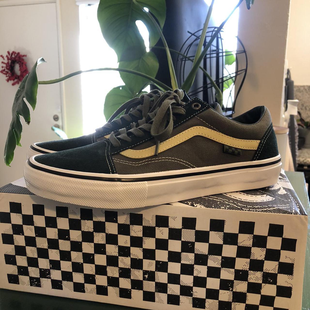 Vans Skate Old Skool PopCush in Scarab/Military... - Depop