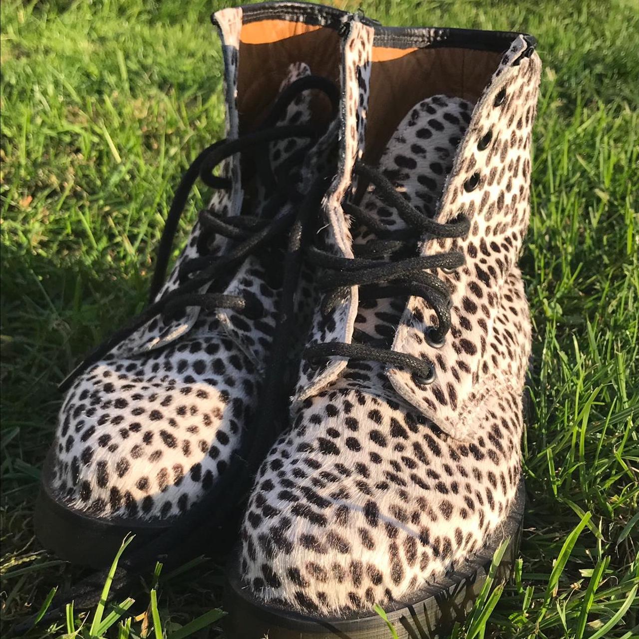 Extremely Rare 1460 Doc martens white topos hair on... - Depop