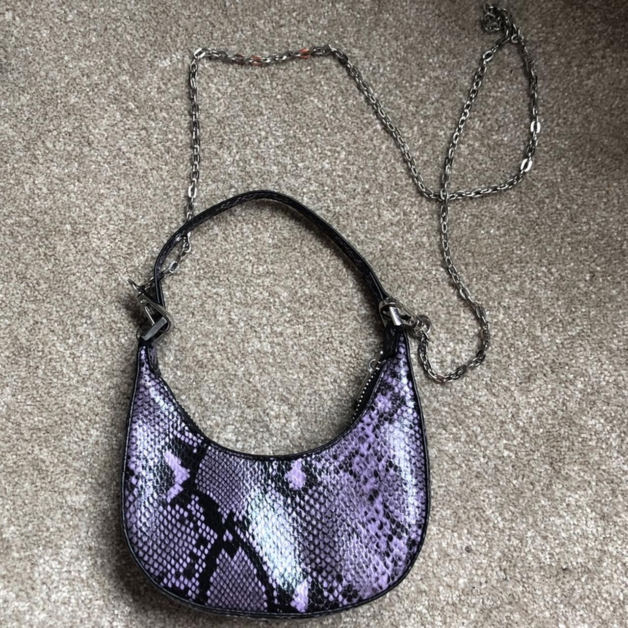 Purple snake mini bag. Longer strap can be removed.... - Depop