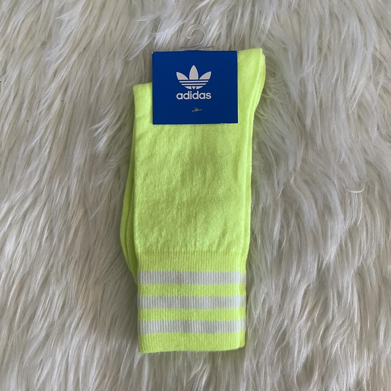 Neon yellow adidas originals tall socks. 🎾... - Depop