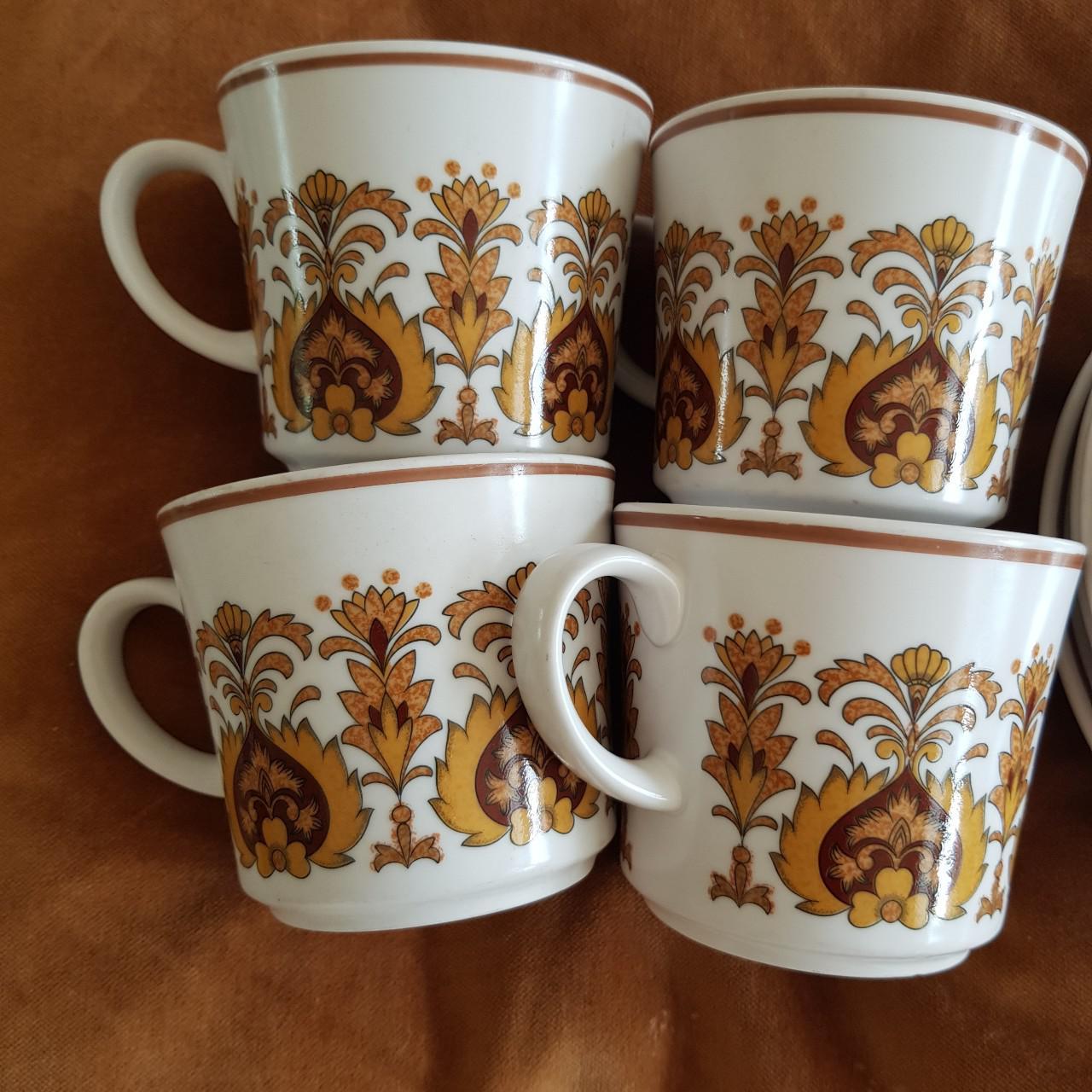 4 Vintage 70s cups and saucers #vintage #70s... - Depop