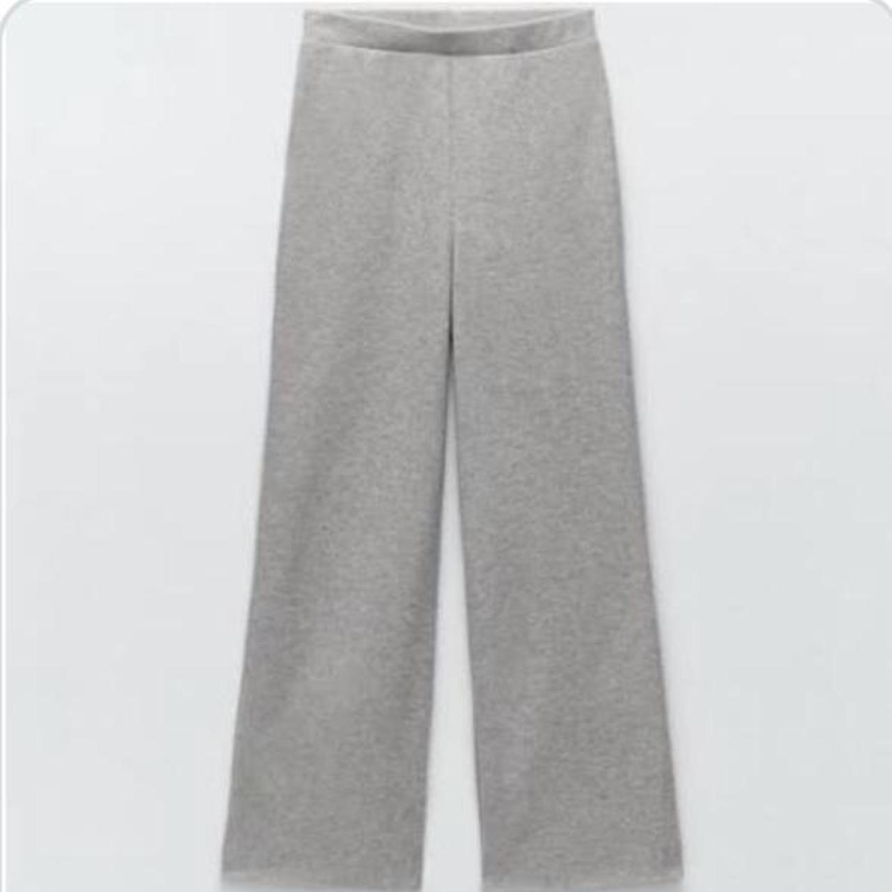 Zara wide leg soft trousers in grey Brand new with tags - Depop