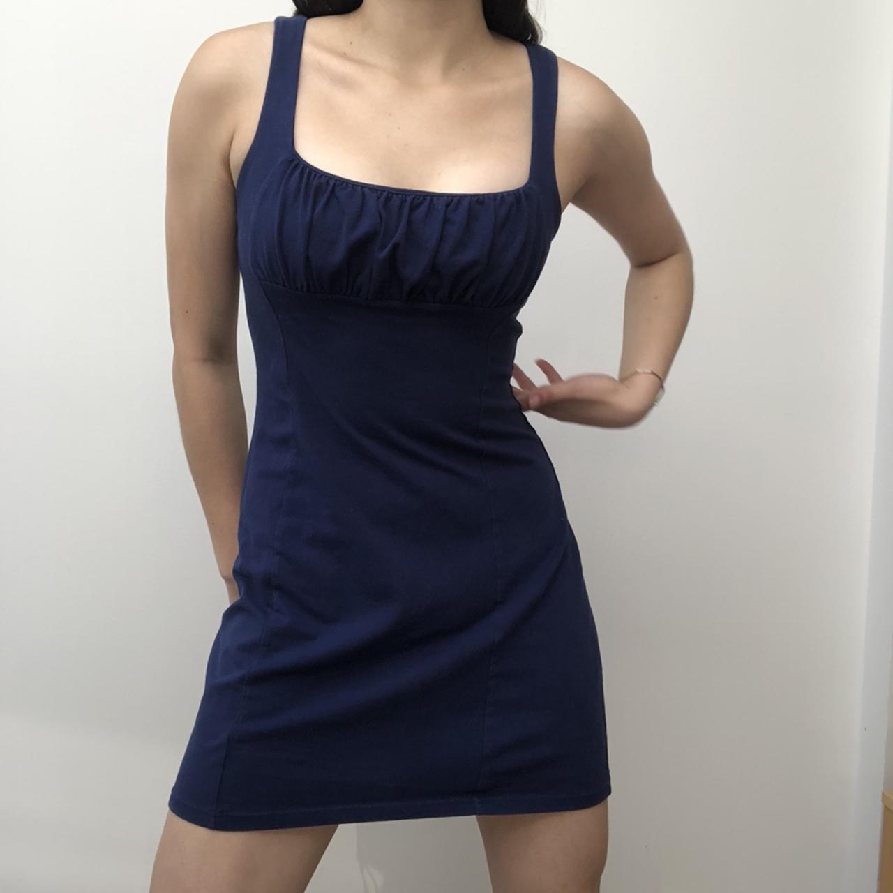 cobalt blue ruched 90s dress 🦋 super comfy! tagged... - Depop