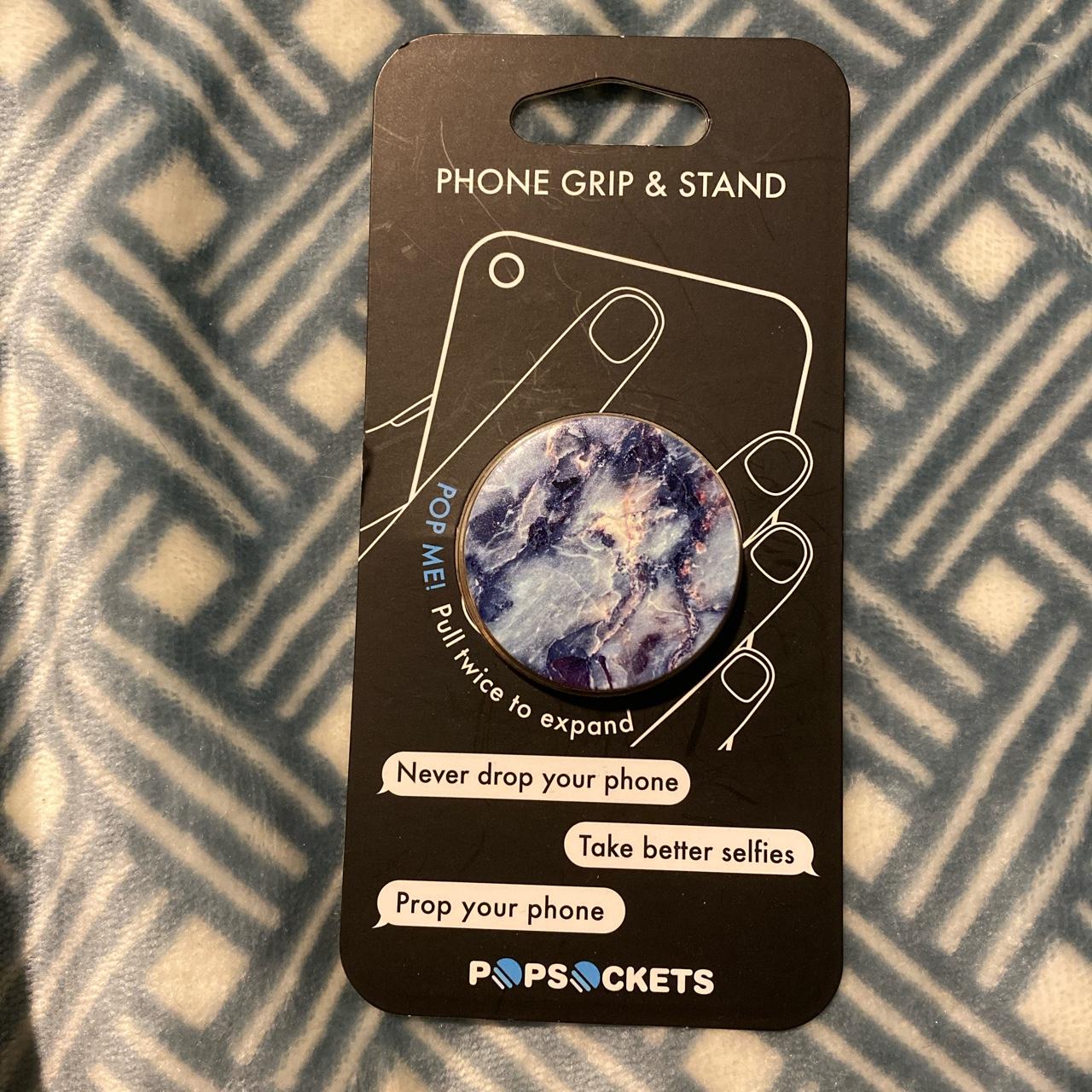 brand new blue and white marble pop socket - Depop