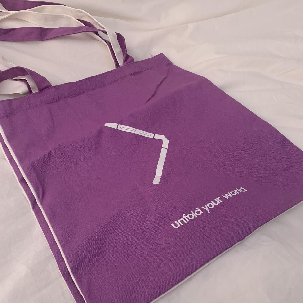 Samsung Women's White and Purple Bag | Depop