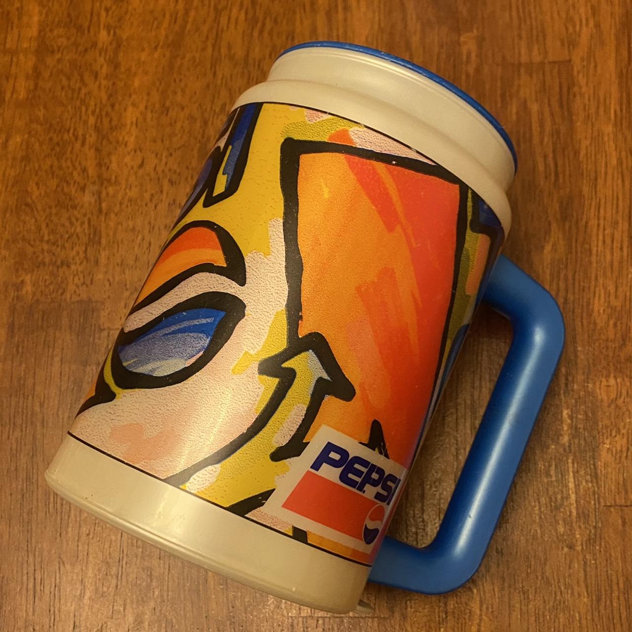Vintage Pepsi plastic insulated drinking mug. Has a... - Depop