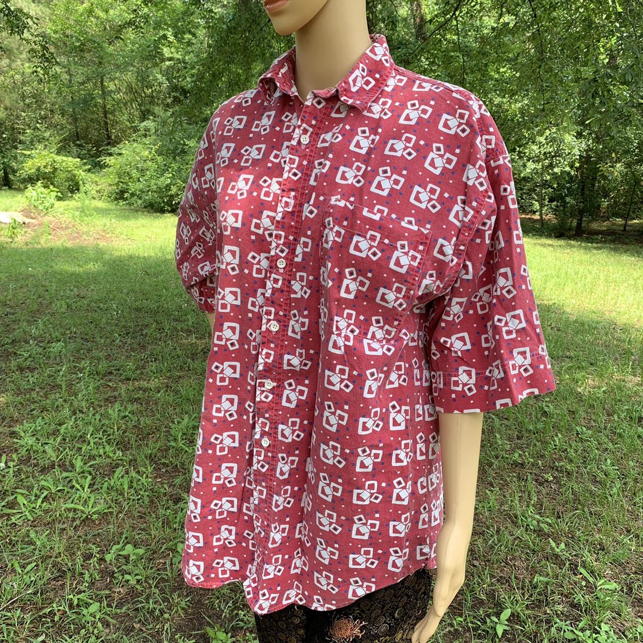 -Vintage late 80s Impact geometric abstract print... | Depop