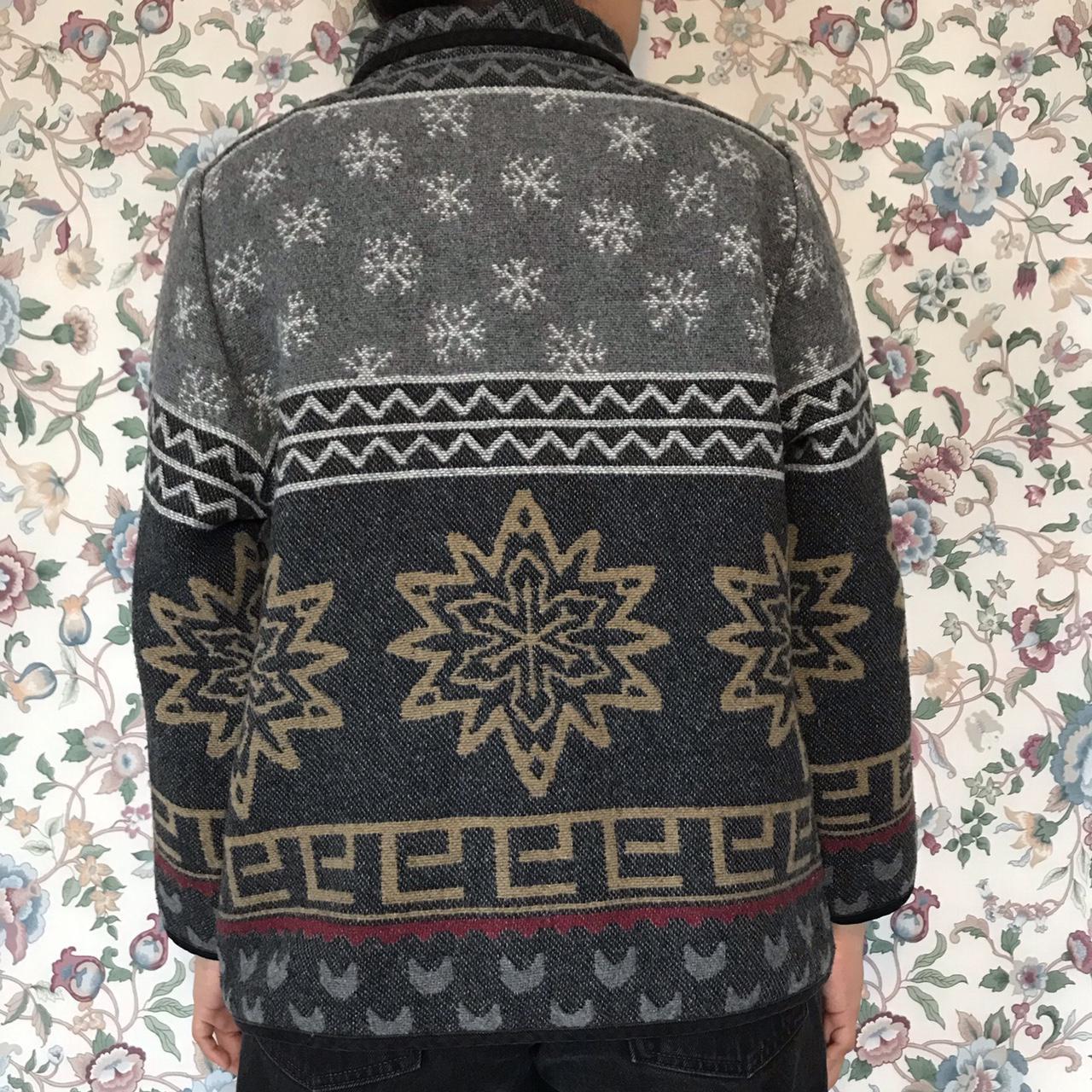 ⛄️Patterned Christmas Wool Jacket⛄️ Snowflake... - Depop