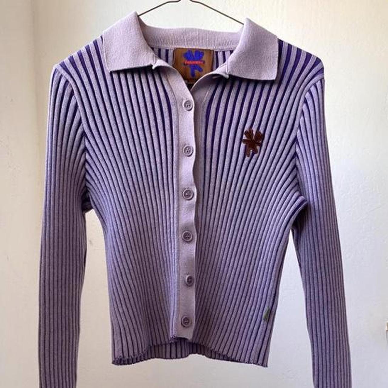 Heaven Marc Jacobs Tiny Teddy Purple Ribbed Knit... - Depop