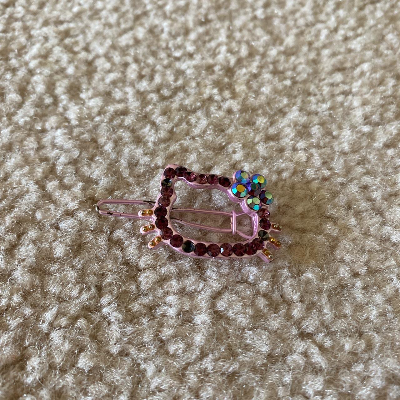 hello kitty metal gem hair clip - 3 missing gems... - Depop