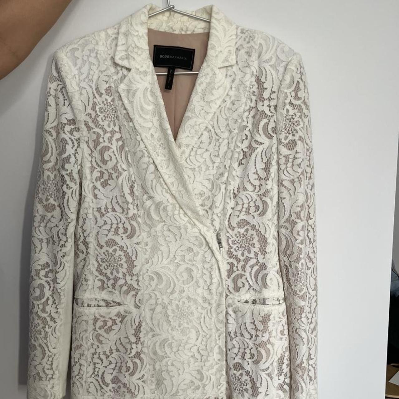 BCBG MAZ AZRIA lace blazer dress. Some yellowing on... - Depop