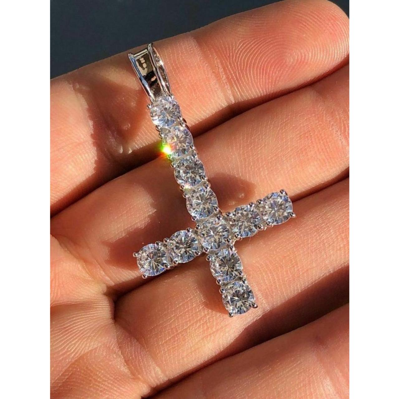 Inverted Cross Upside Down Real Solid 925 Sterling... - Depop
