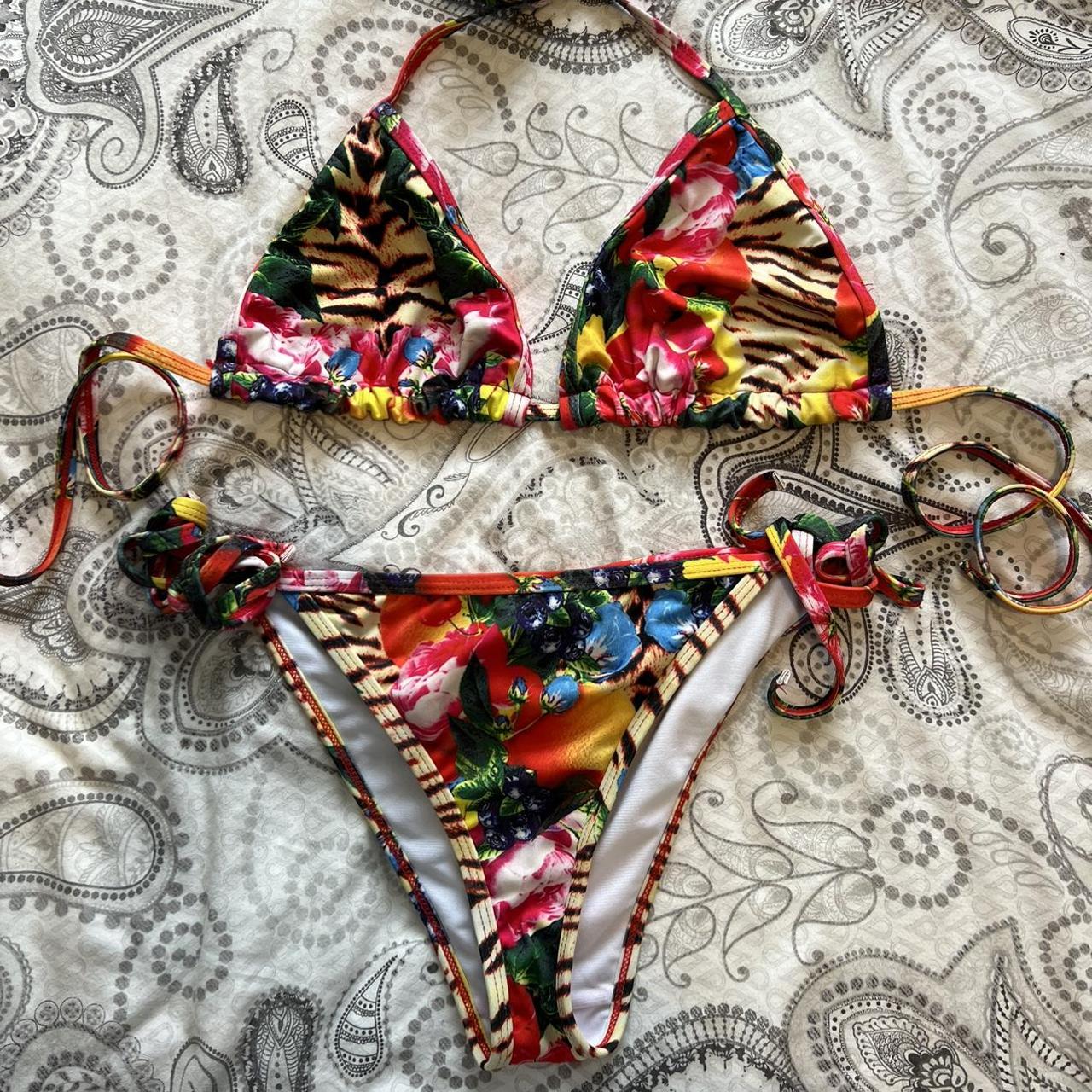 Patterned bikini from pretty little thing size 8... - Depop