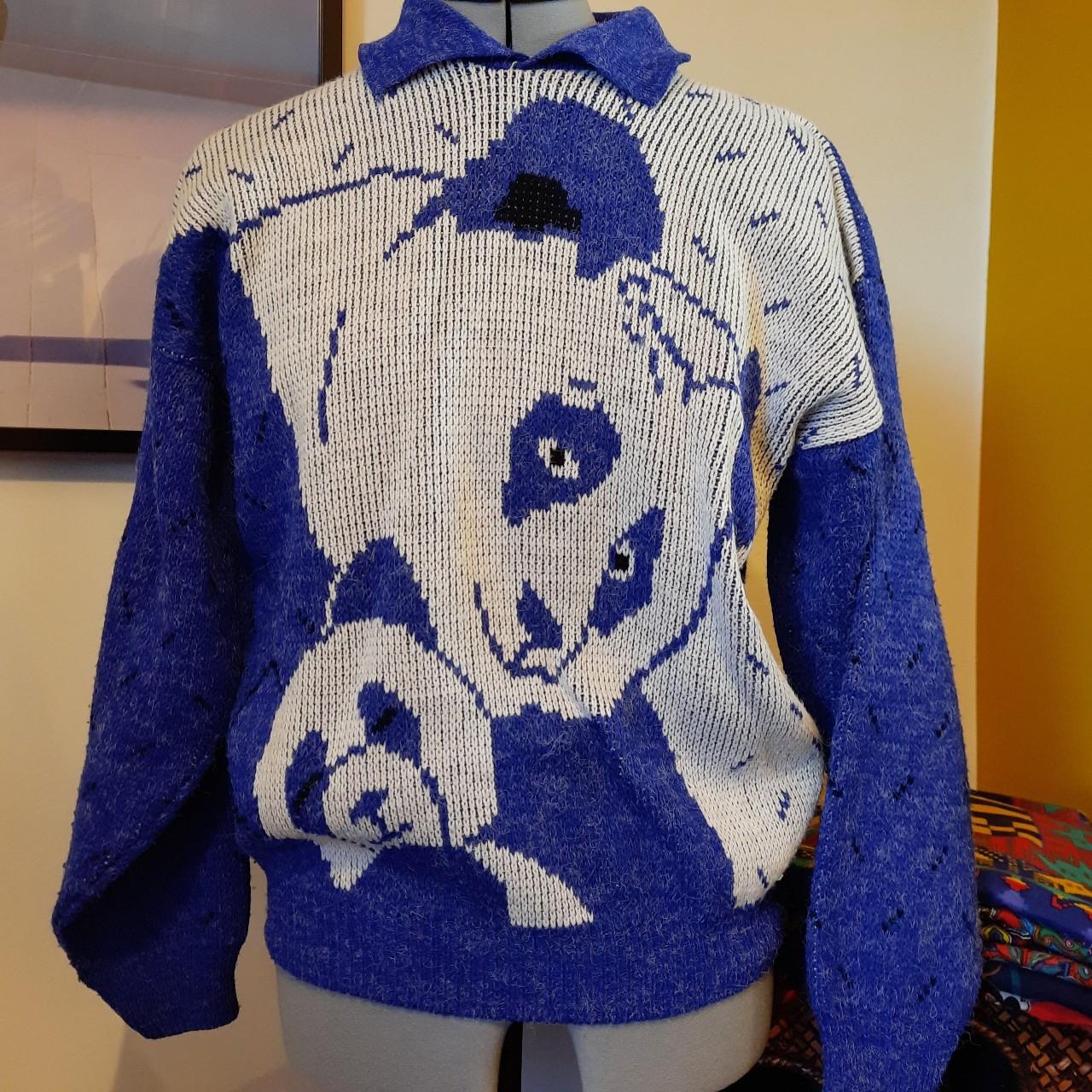 🐼 Vintage hand knitted Panda Jumper 🐼 Sythenric... - Depop