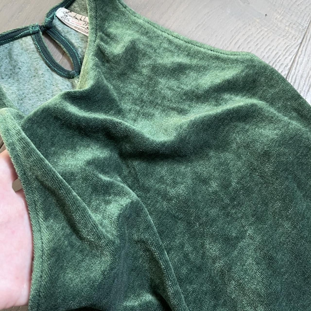 Free people velvet green bodysuit. Great condition!... - Depop