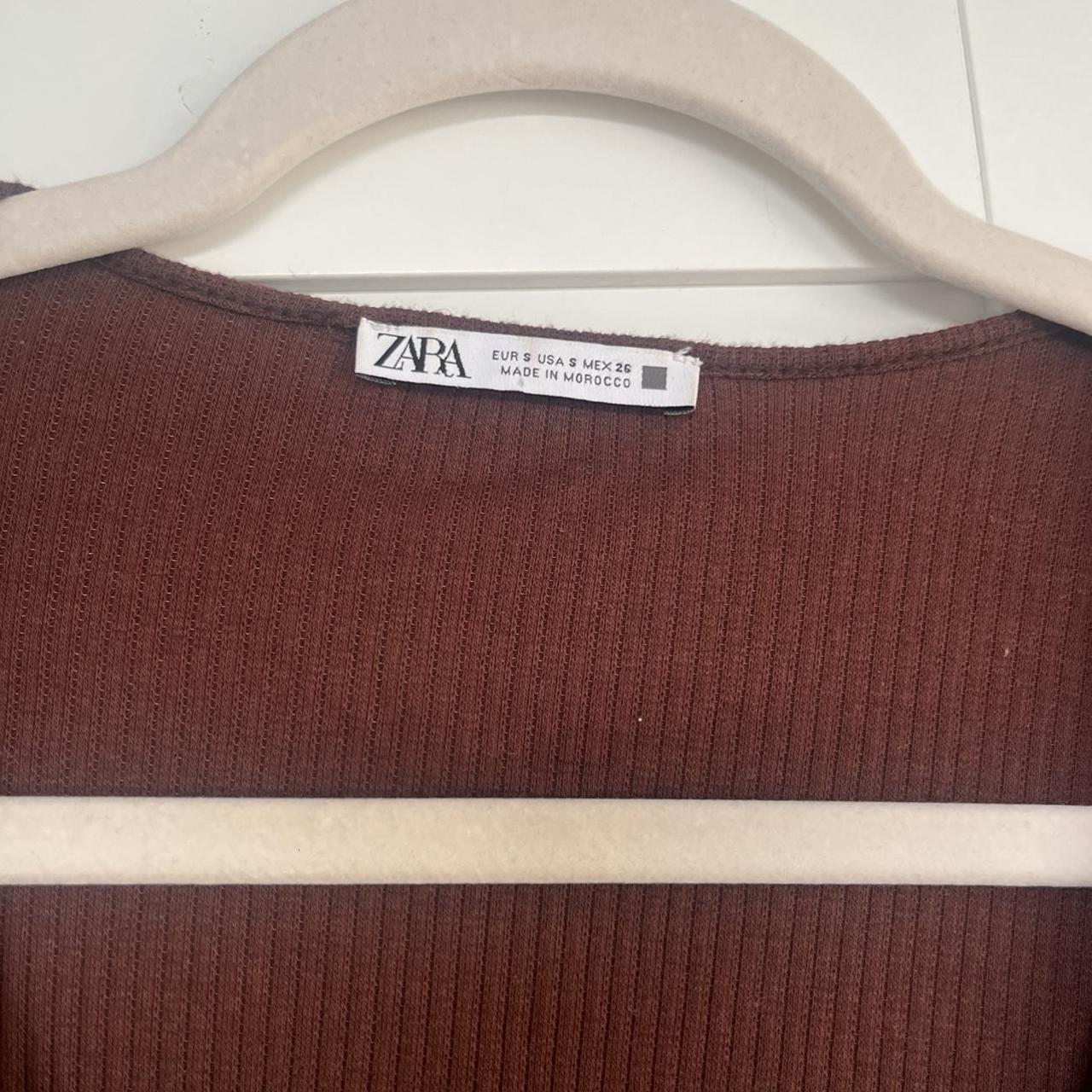 long sleeve brown zara top , perfect for autumn ,... - Depop