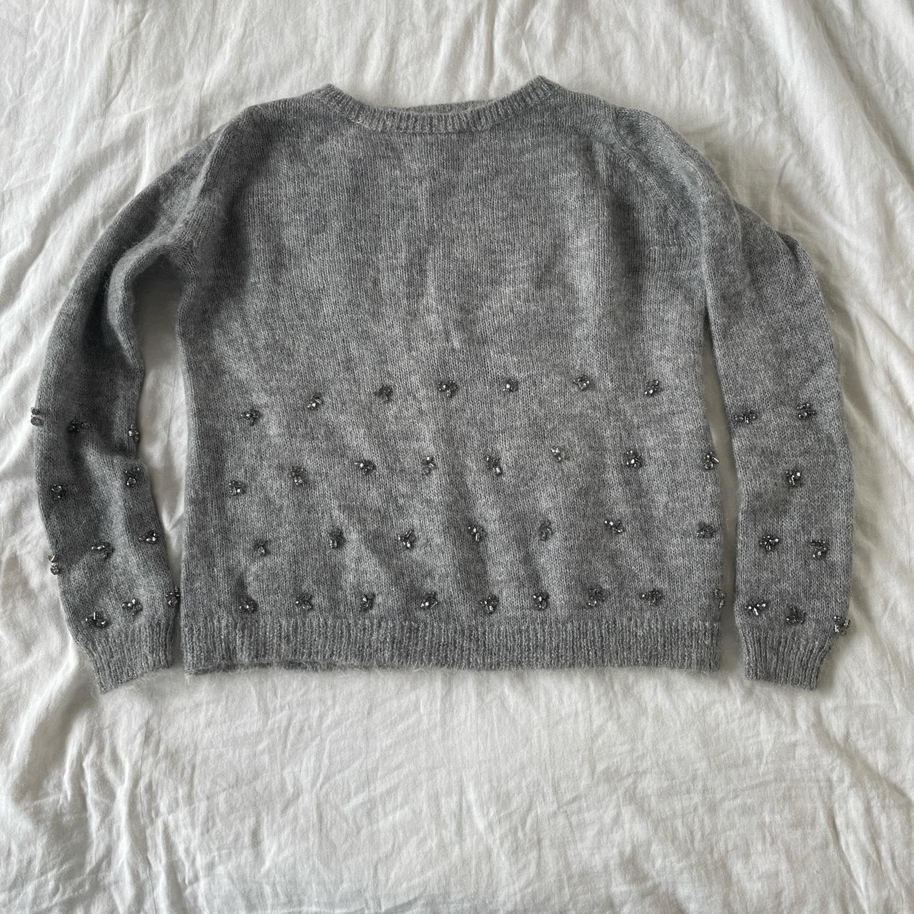 Sezane ‘Isidore’ grey mohair mix jumper with... - Depop