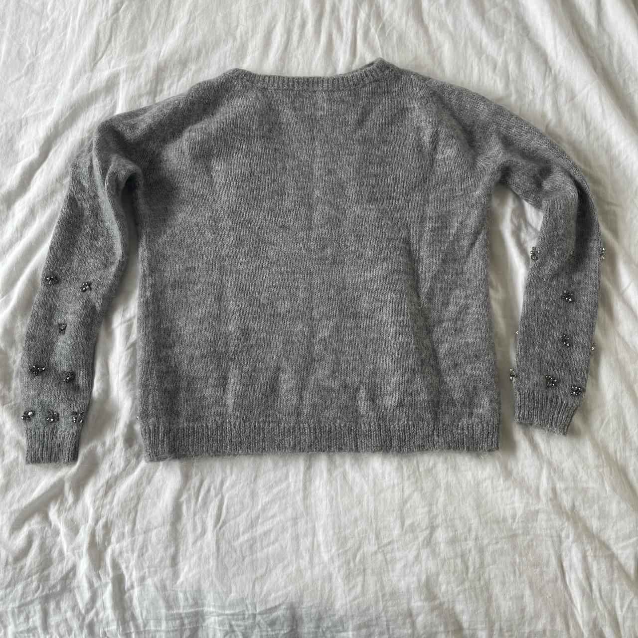 Sezane ‘Isidore’ grey mohair mix jumper with... - Depop