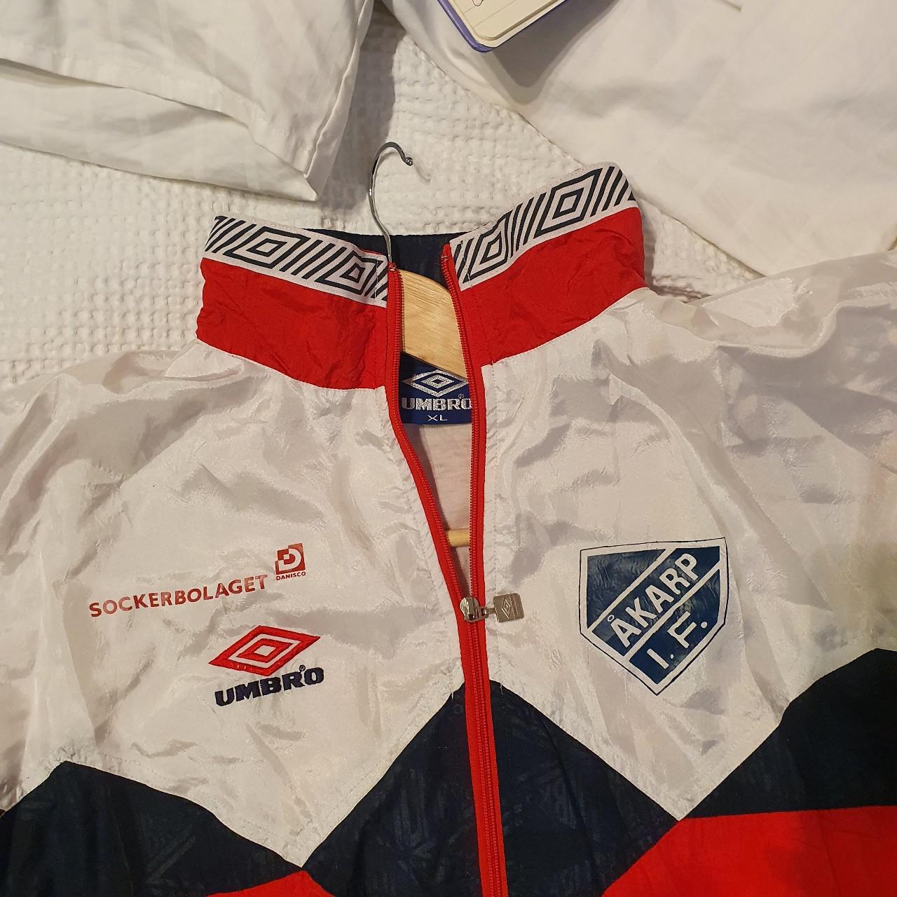 Umbro Men's Red and White Joggers-tracksuits | Depop