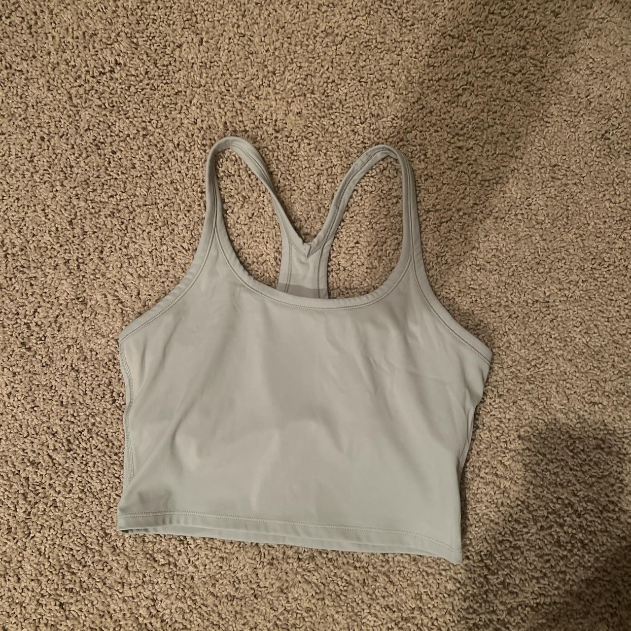 amazon cropped workout tank with built in bra good... - Depop