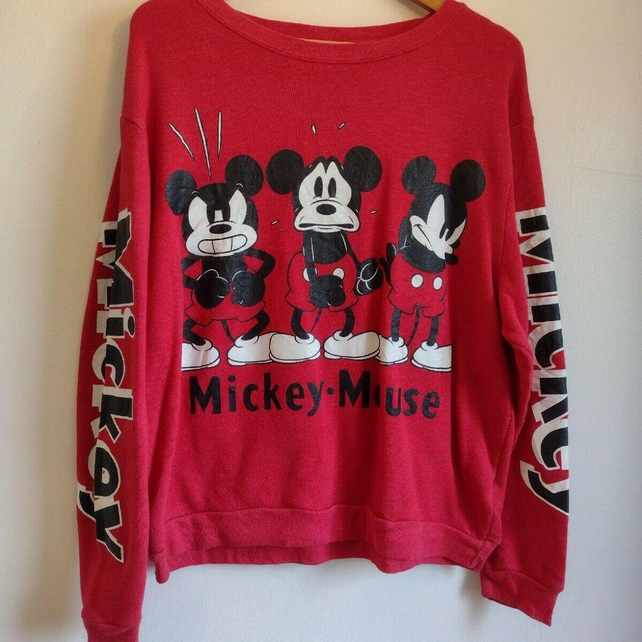 Retro Disney Mickey Mouse Red Sweatshirt Size... - Depop