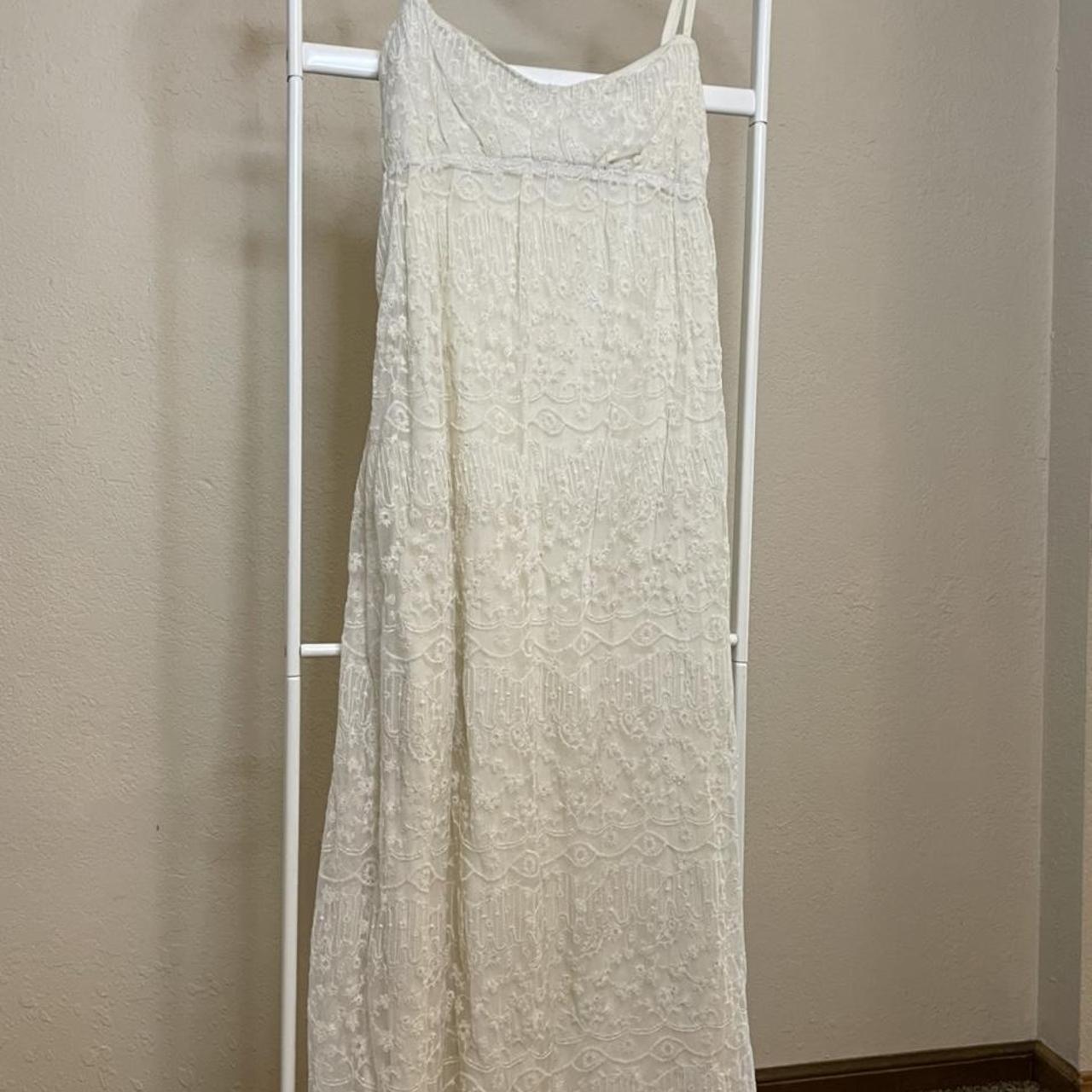 SHEIN Women's Cream and White Dress | Depop