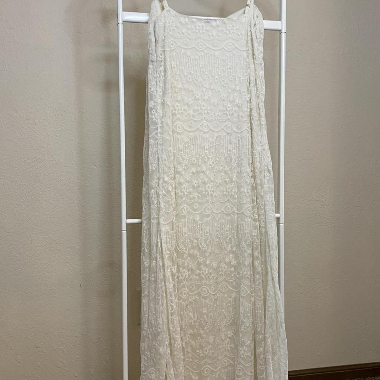 SHEIN Women's Cream and White Dress | Depop