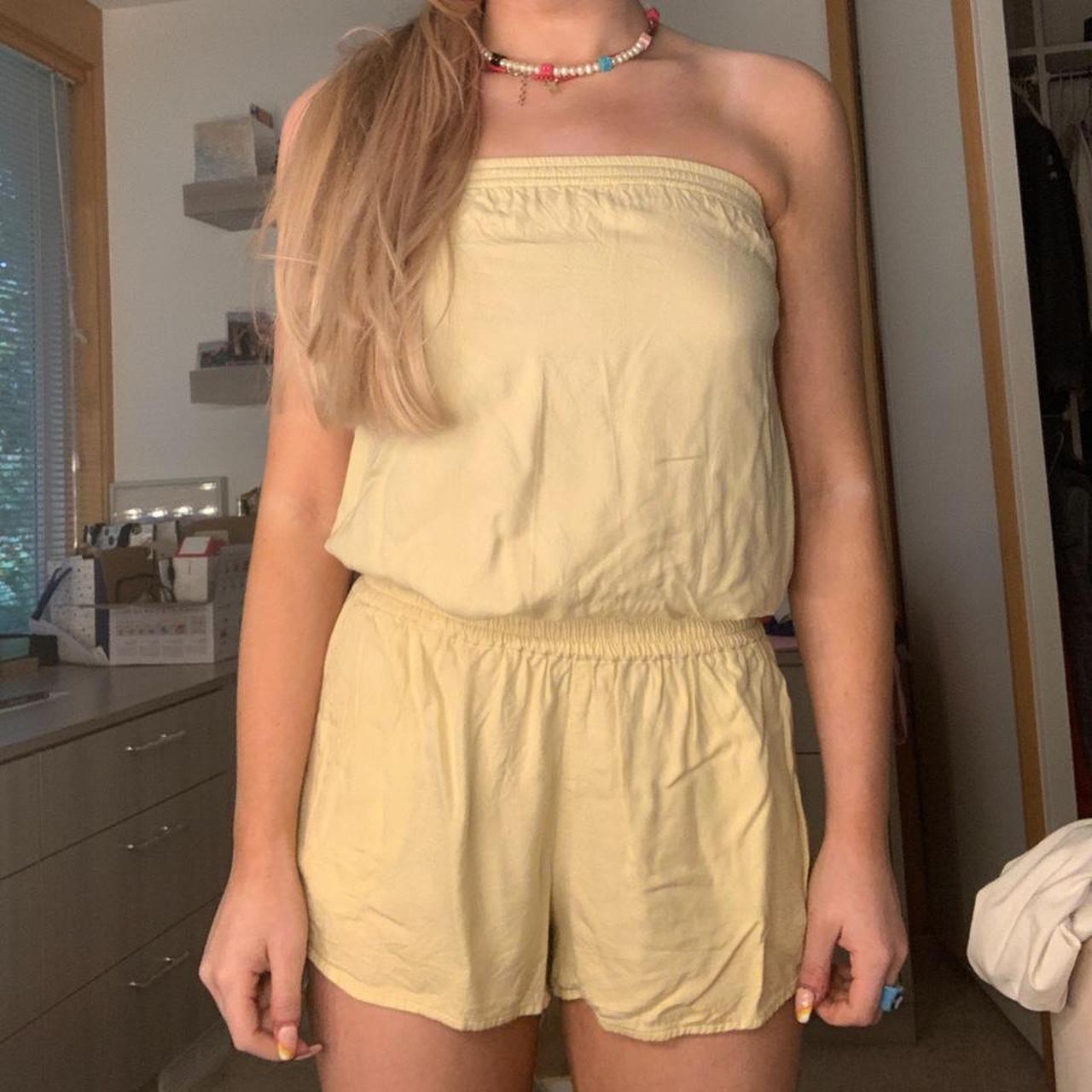 Aritzia Romper . Talula Brand , size small strapless... - Depop