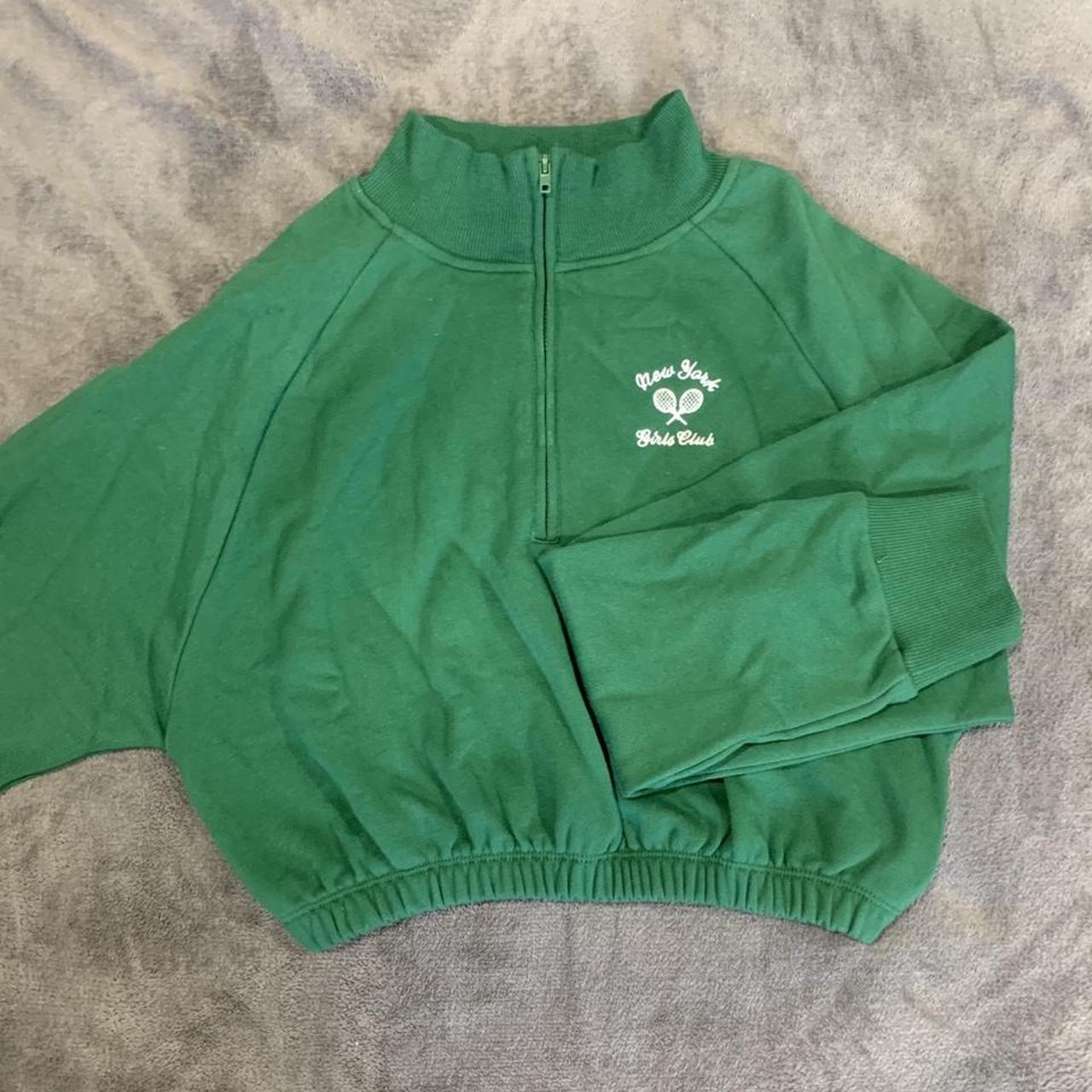 Brand new green, turtle neck, cropped tennis jacket... - Depop