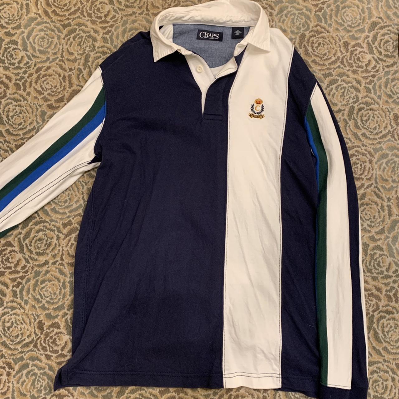 Chaps retro 90’s rugby shirt! Size: medium Worn... - Depop