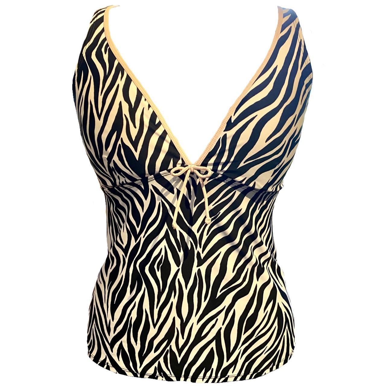 Jaclyn Smith zebra print tankini top 🦓 shipping - $7... - Depop