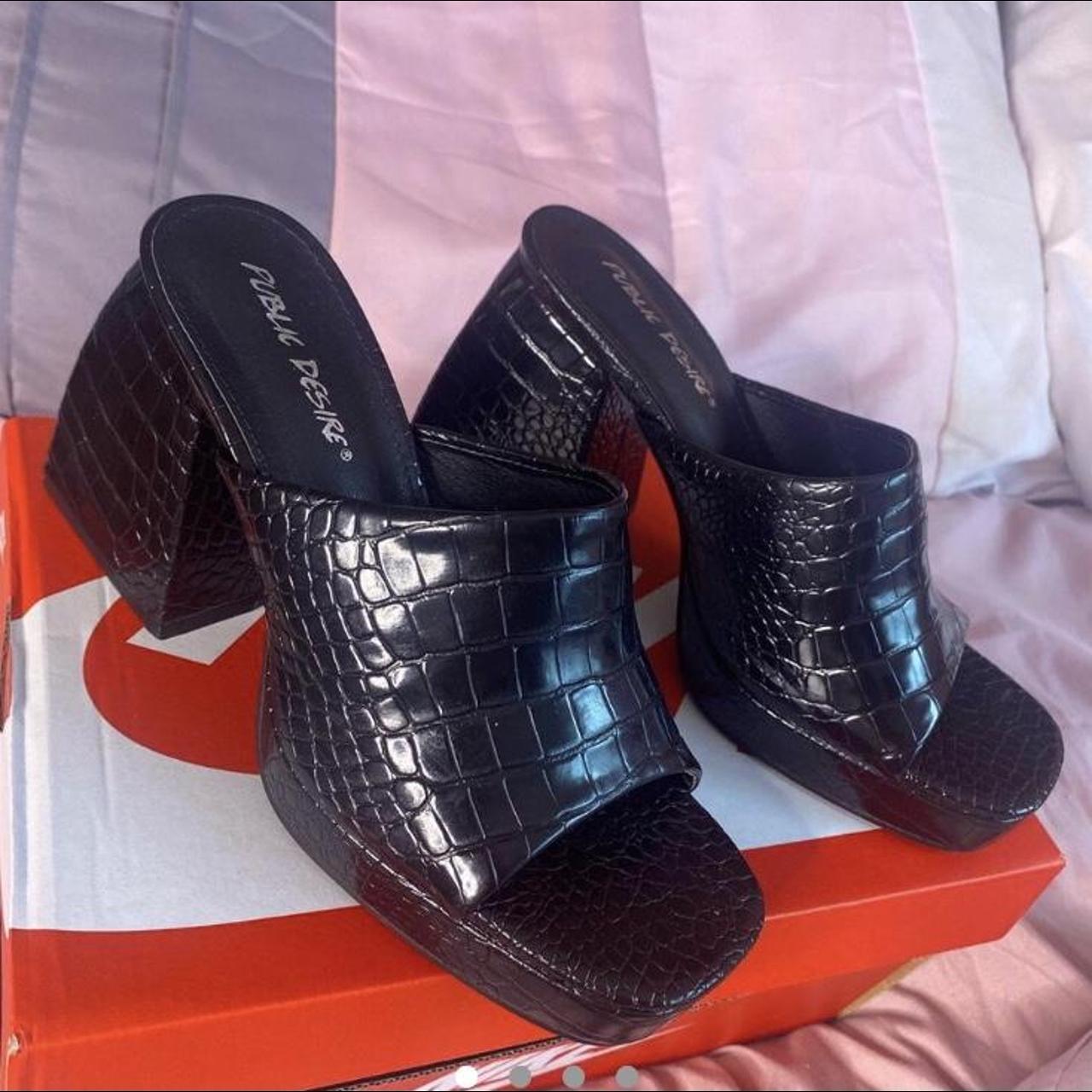 Public desire croc platform heels Squared toes Worn... - Depop