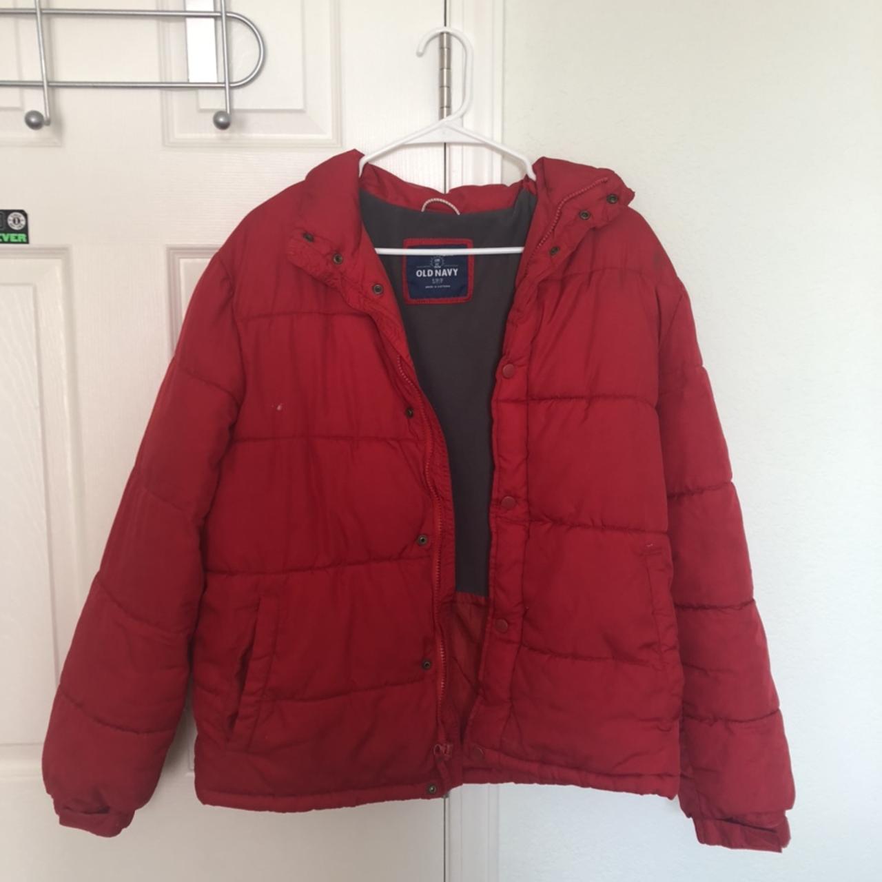 Red puffer jacket Super warm/comfy & trendy... - Depop