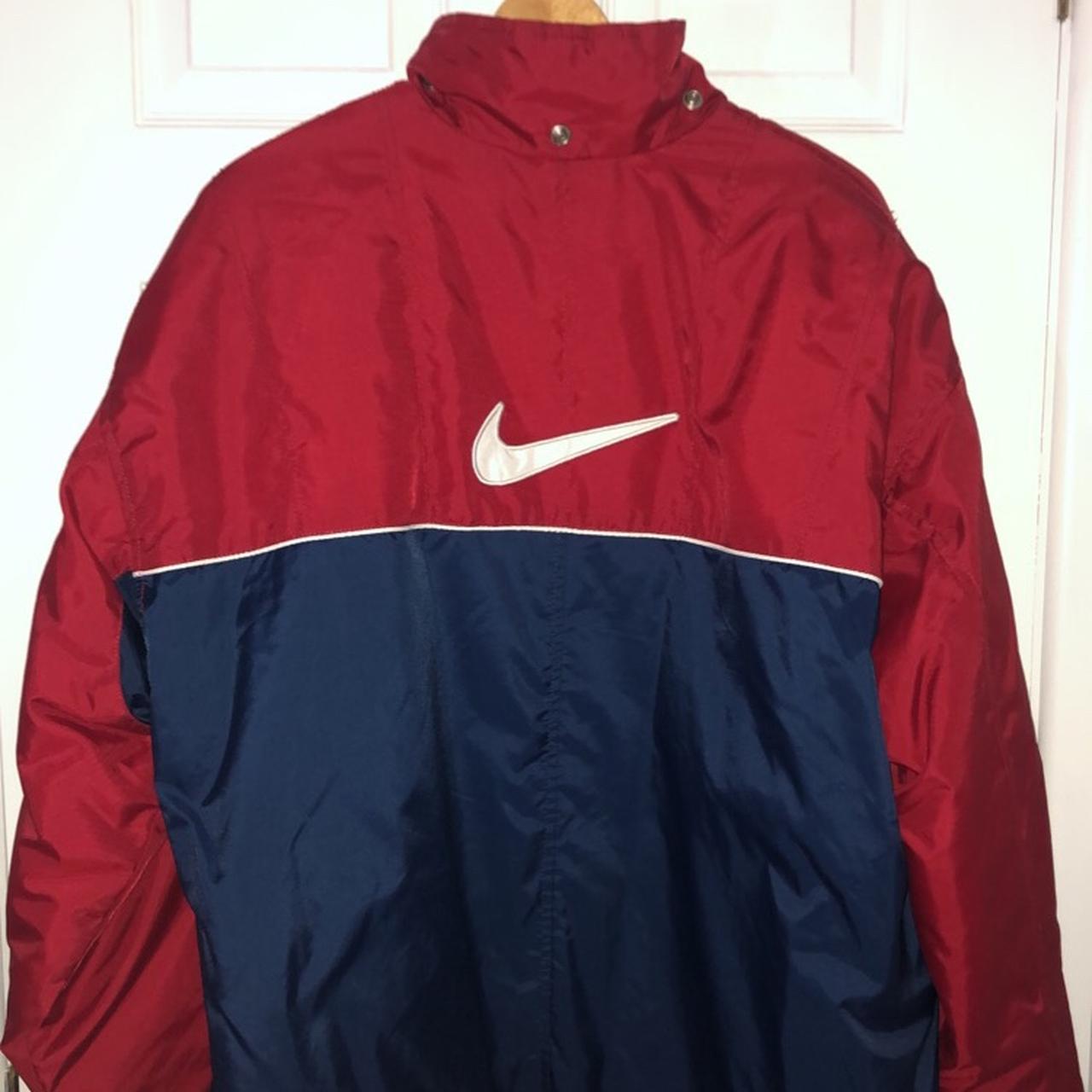 Vintage Red and Blue Nike coat Very good vintage... - Depop